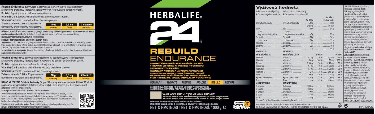 Herbalife H24 Rebuild Endurance 1000 g - herbastore.sk